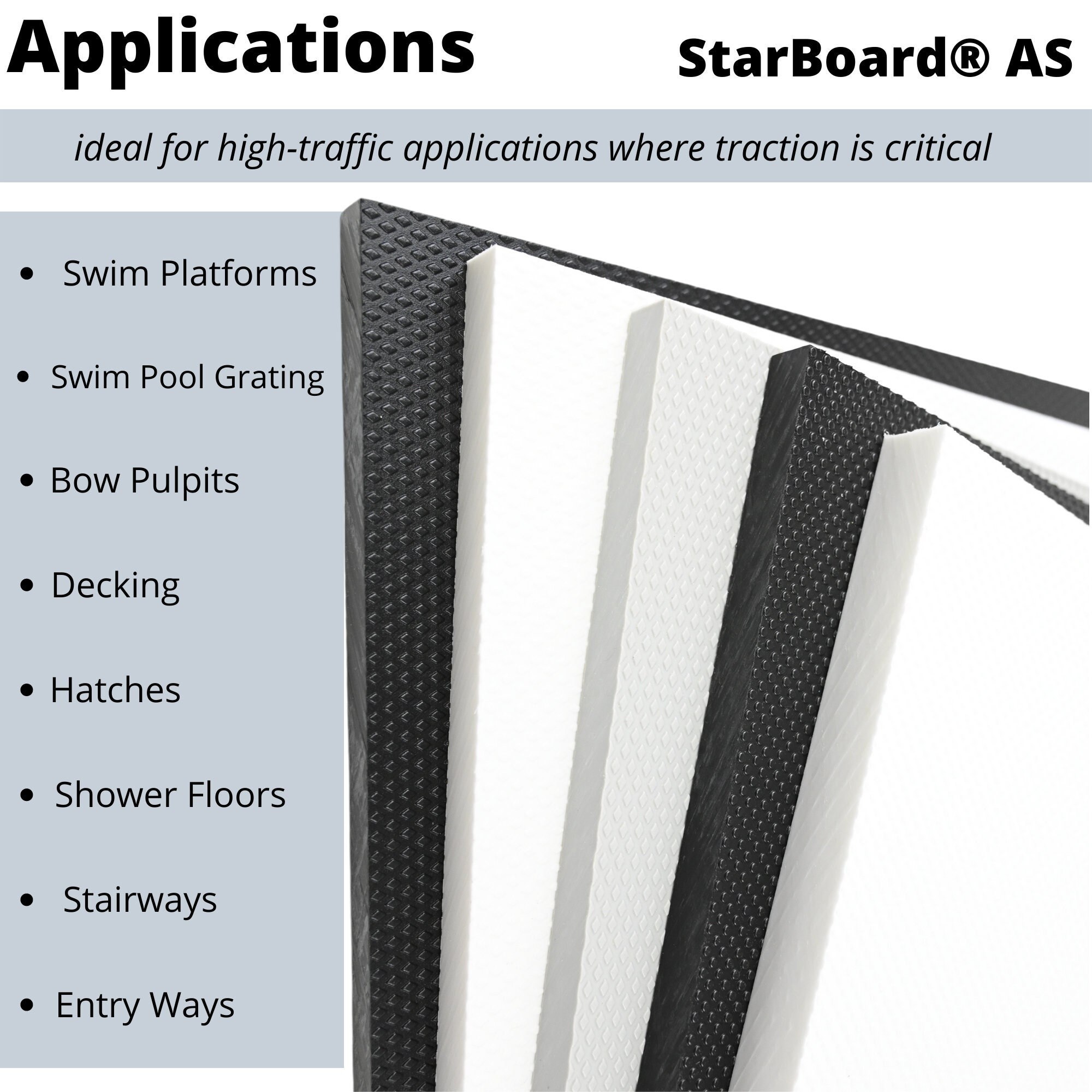Buyplastic HDPE Starboard AS, Anti Skid Marine Grade Plastic Sheet ...
