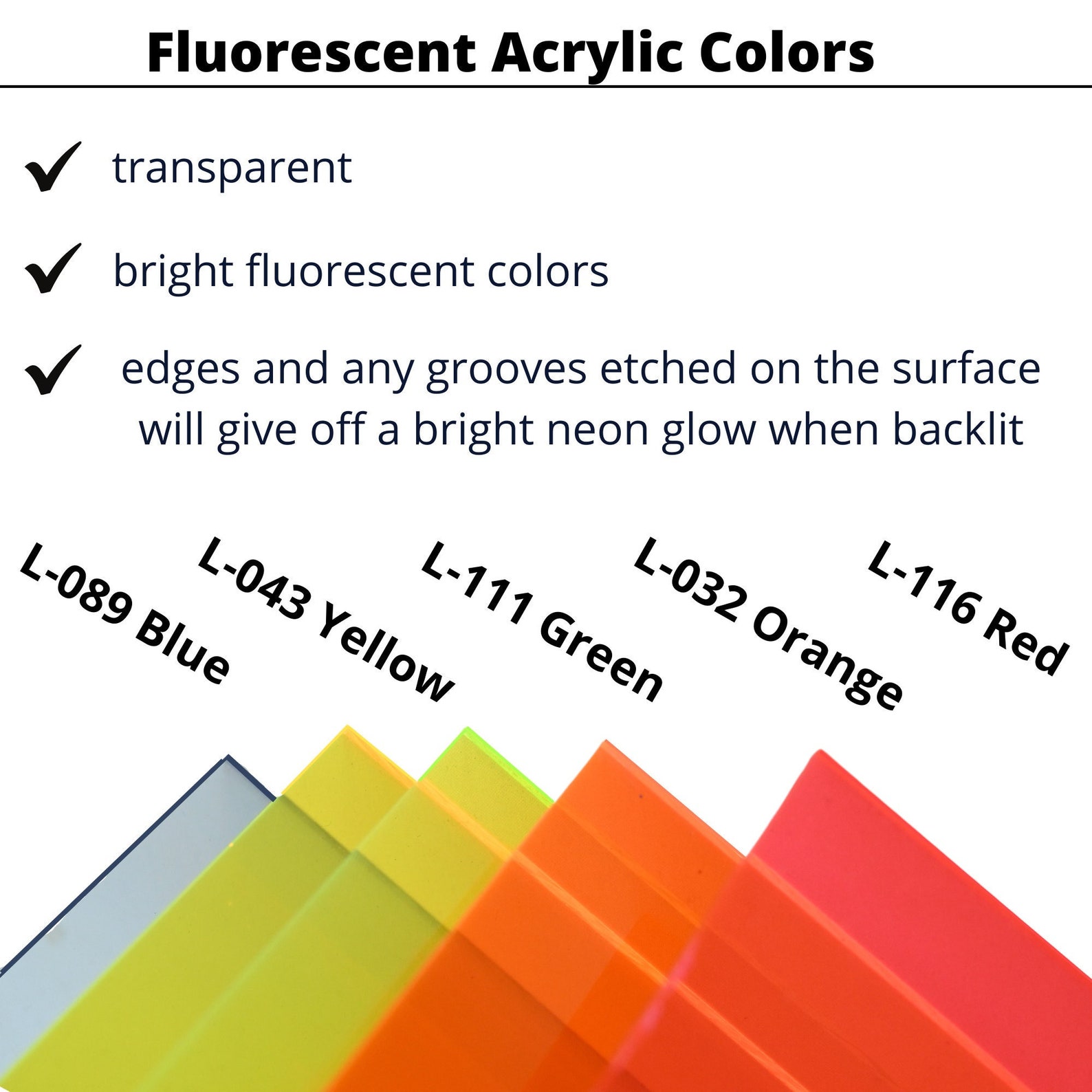 Buyplastic Transparent Fluorescent Colored Acrylic Plexiglass Sheet ...
