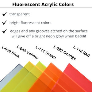 Buyplastic Transparent Fluorescent Colored Acrylic Plexiglass Sheet ...
