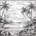Sunrise: 4 Page Coloring Book for Adults and Children. Grayscale ...
