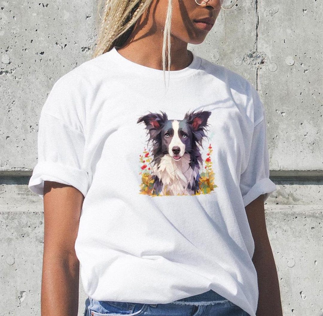 Border Collie T-shirt Cute Pet Lover Shirt Unisex Soft Tri-blend Tee ...