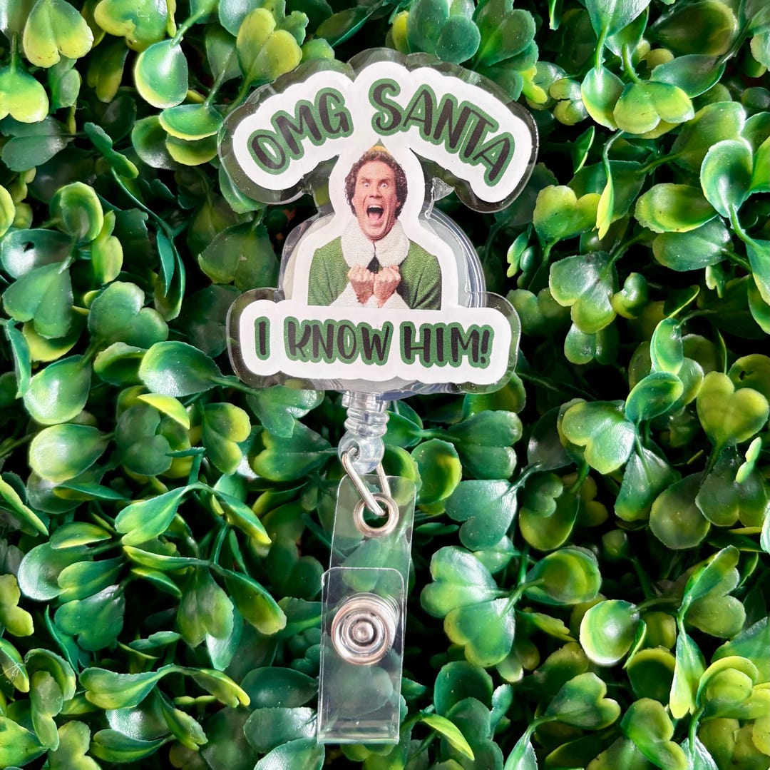 Buddy the Elf Badge Reel, Christmas Badge Reel, Holiday Badge Reel ...