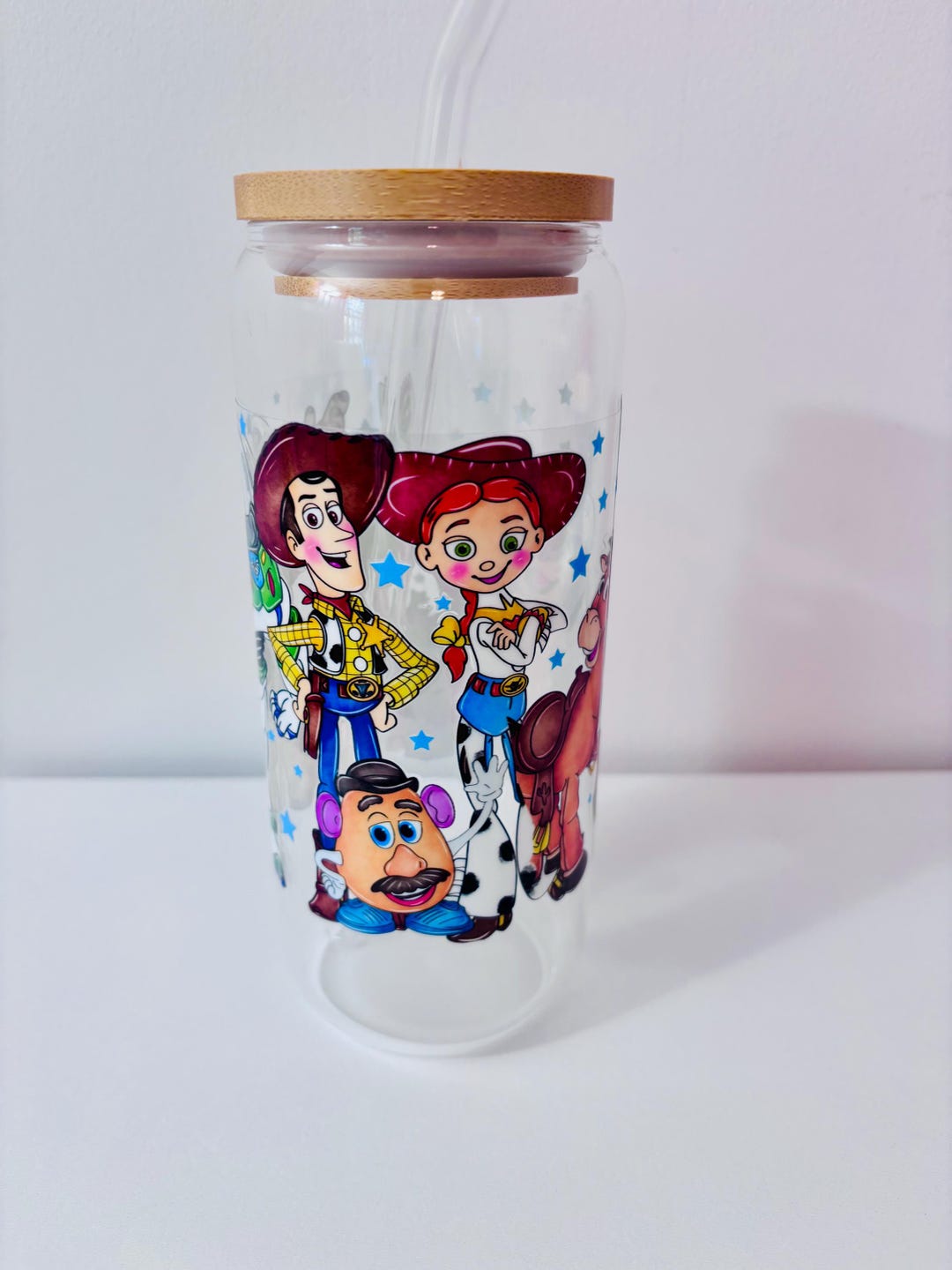 Toy Story Inspired Friends 20 Oz Glass Can, Toy Friends 20 Oz Cup With ...