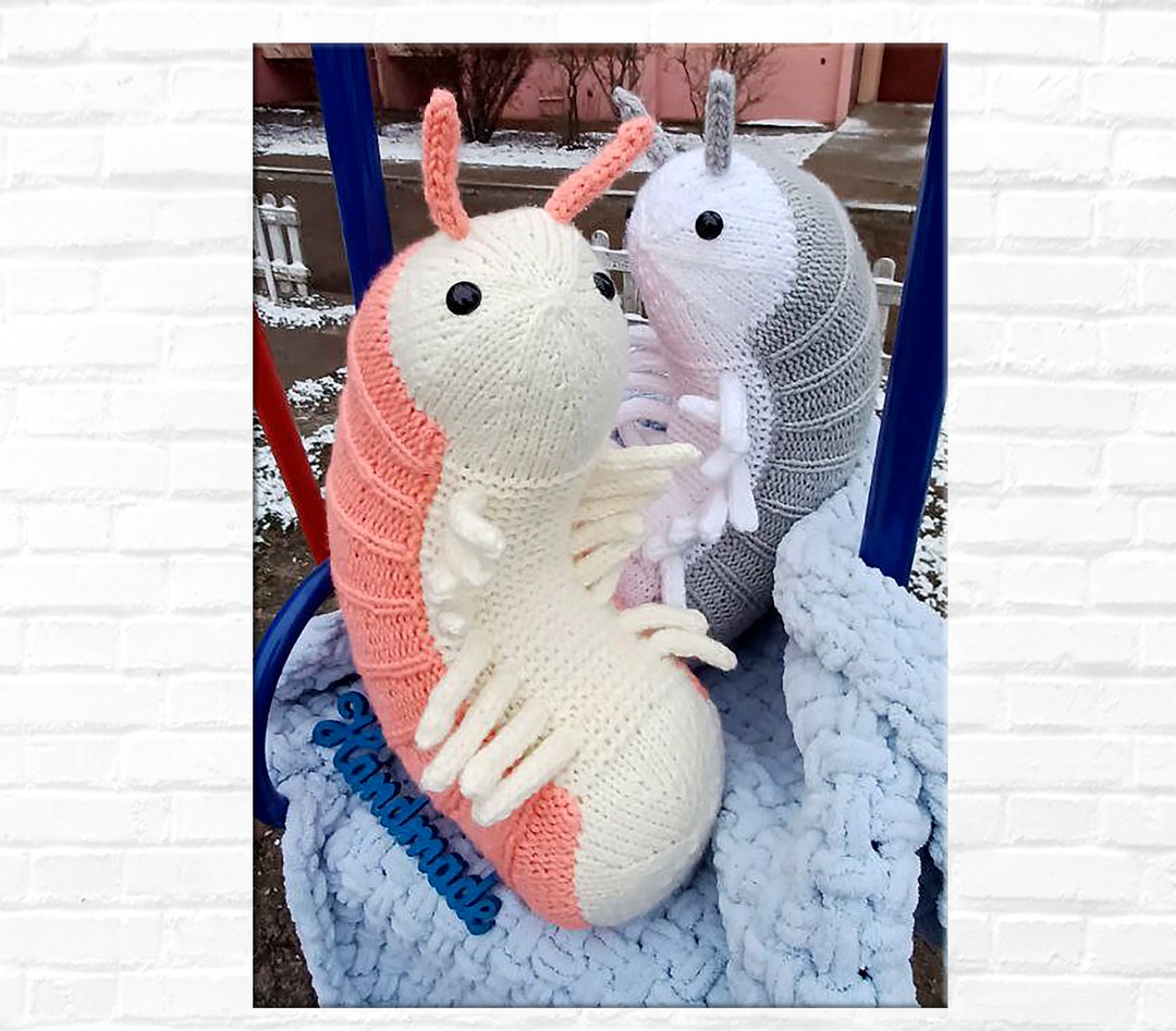 Large Knitted Roly Poly Peach-milk Crochet Pill Bug Amigurumi Crochet ...