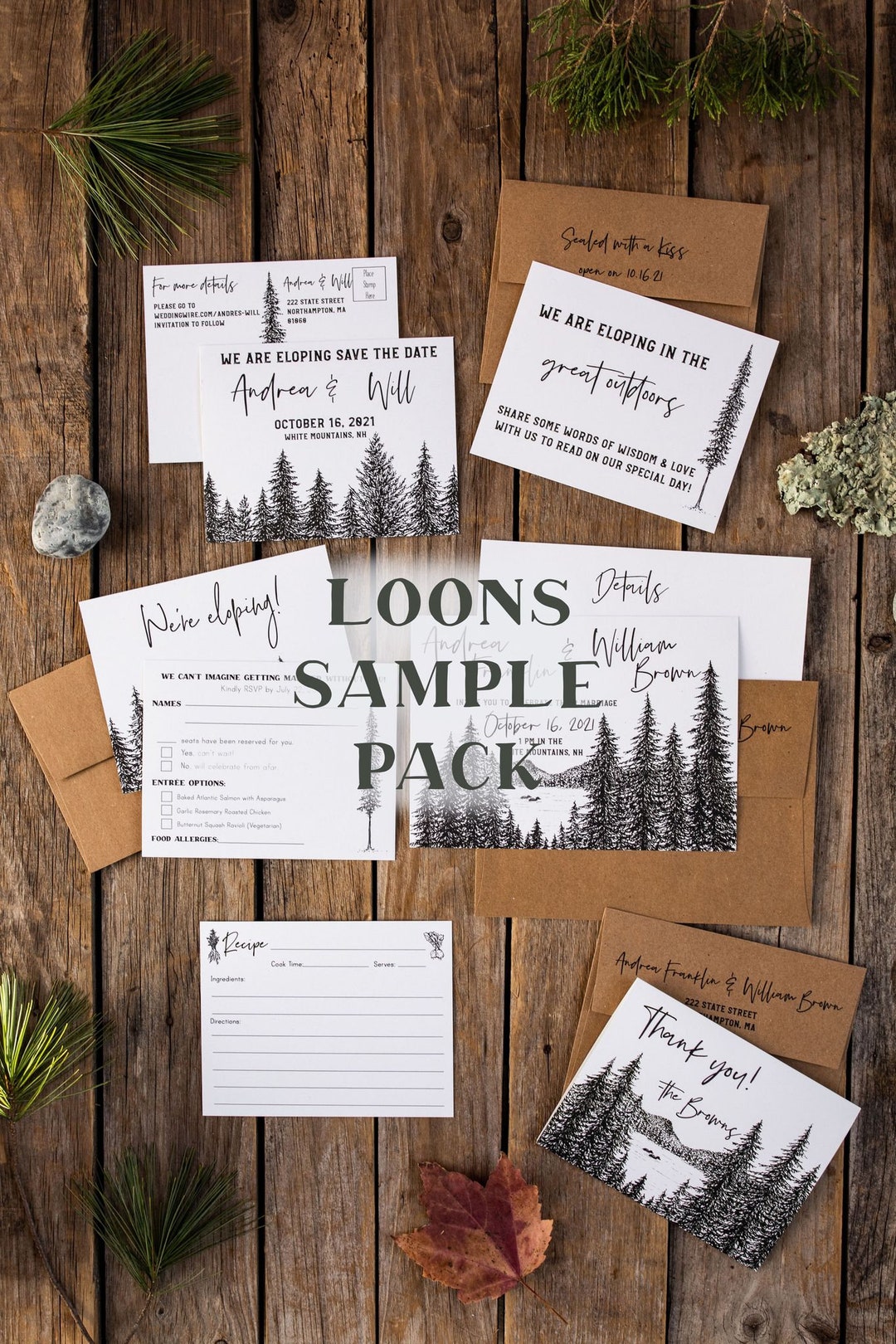 Elopement Invitation Sample Pack - Etsy