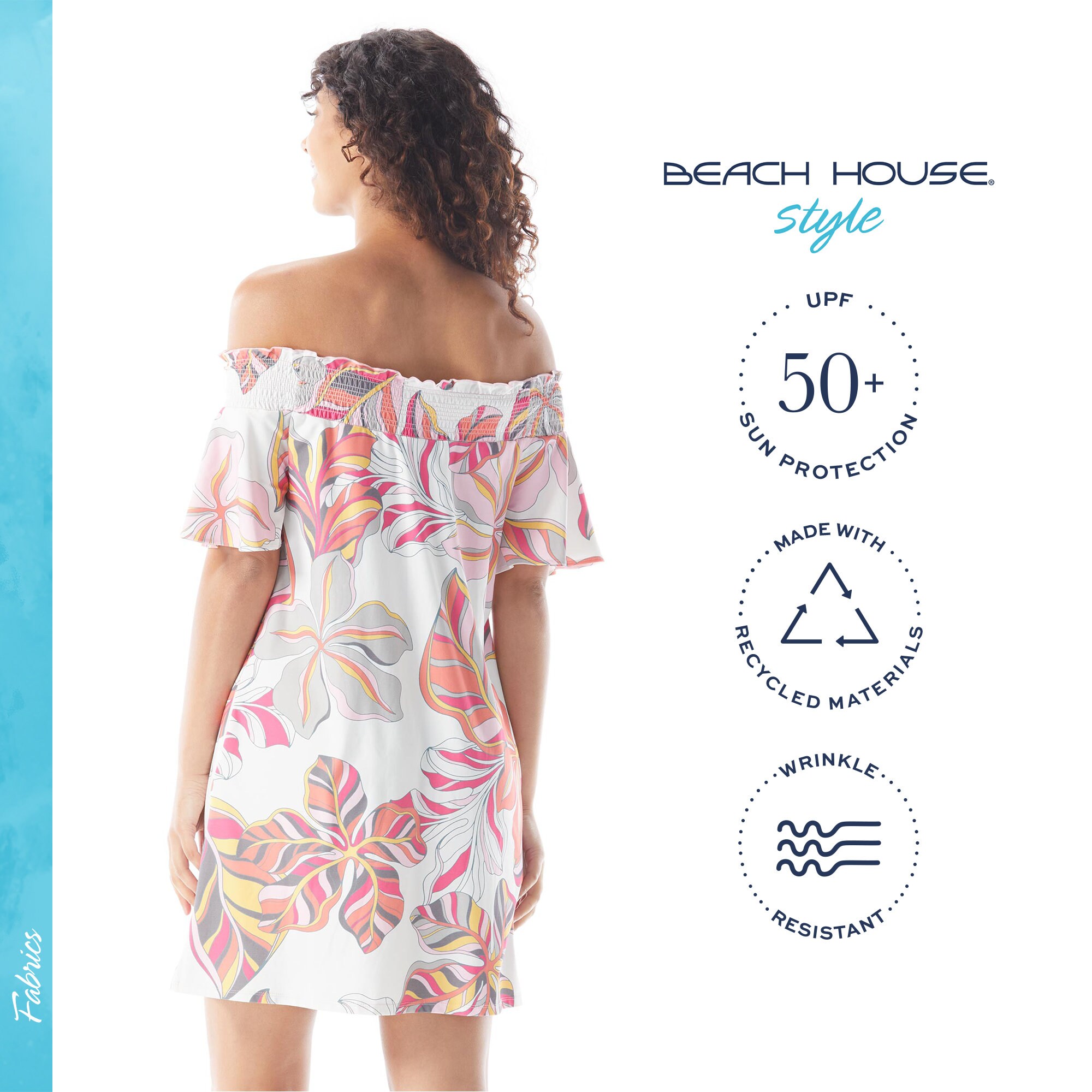 Smocked off the Shoulder Flutter Sleeve Dress With Pockets Sustainable ...