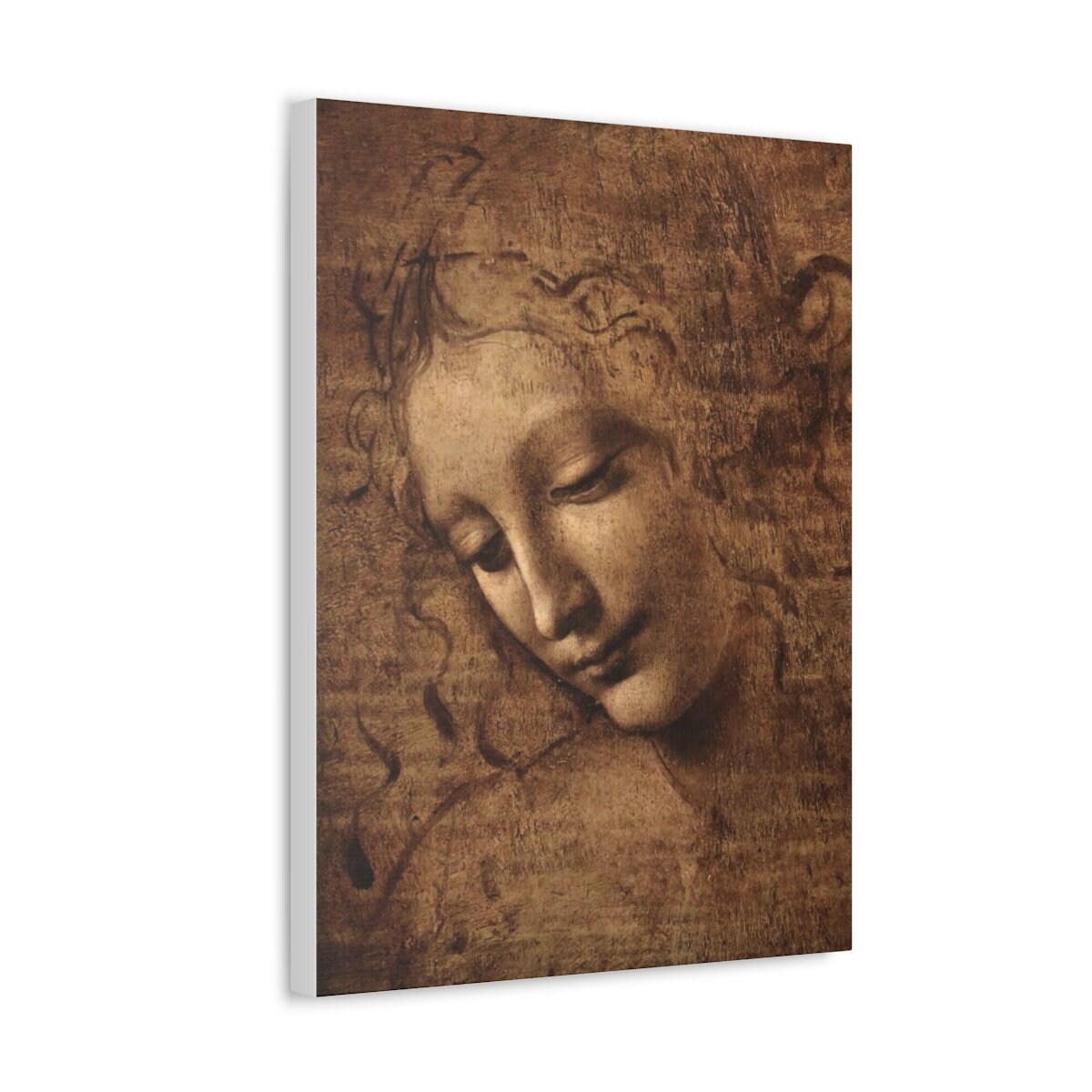Custom Portrait of La Scapigliata by Leonardo Da Vinci Canvas Print Wall Deco, Head of a Young ...