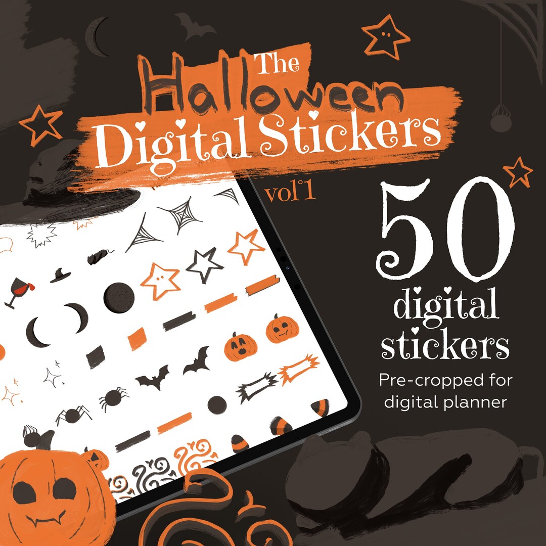 The Halloween Digital Stickers, Cute Daily Planner Stickers, Pre ...