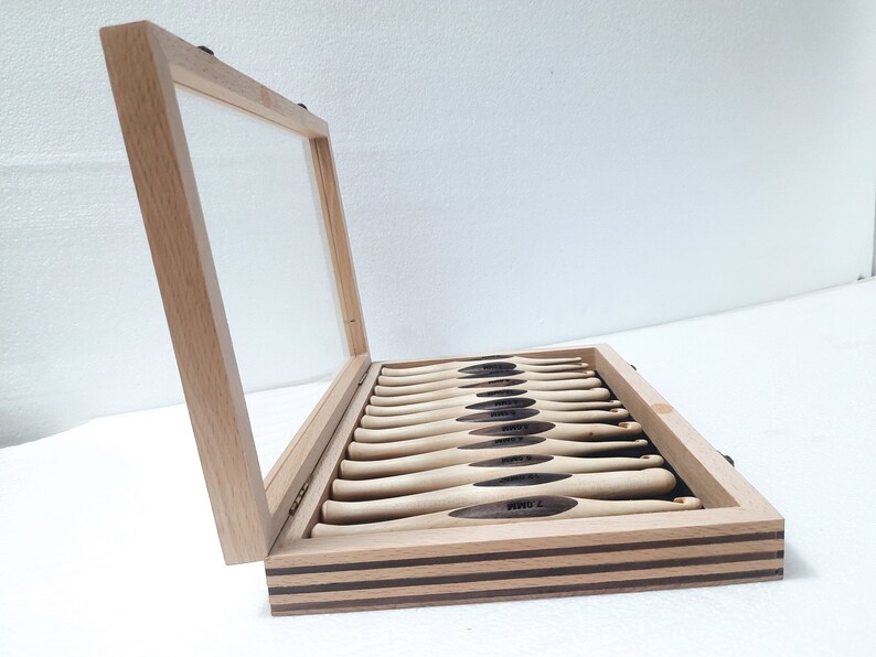 Wooden Crochet Hooks Set in Box Wooden Hooks Crochet Hooks 3.5 Mm to 12 ...