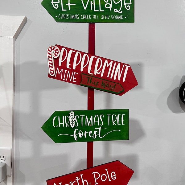 Christmas Directional Sign - Etsy