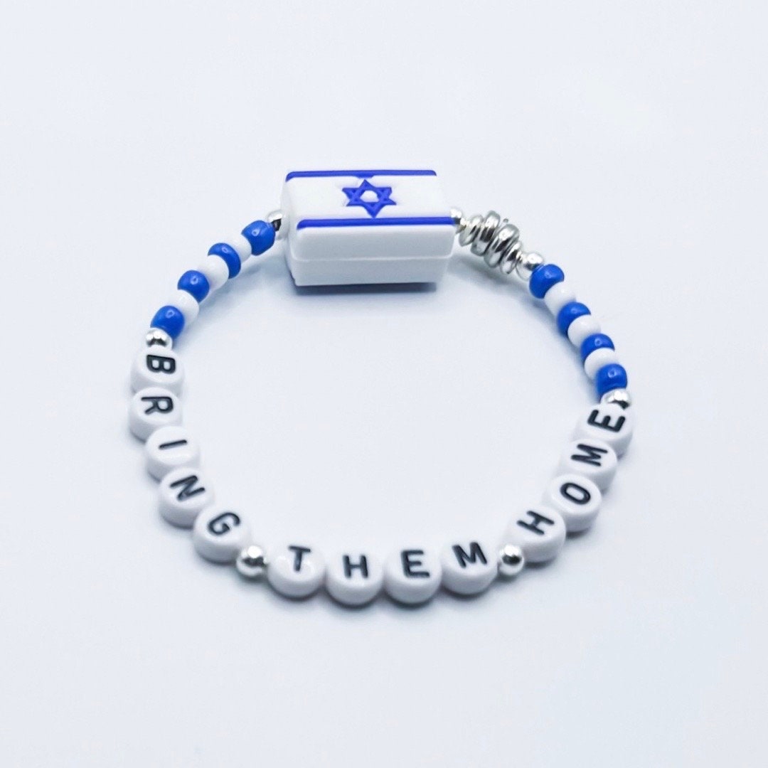 Bring Them Home Bracelets, Israeli Flag Charm, Bring Home the Hostages ...