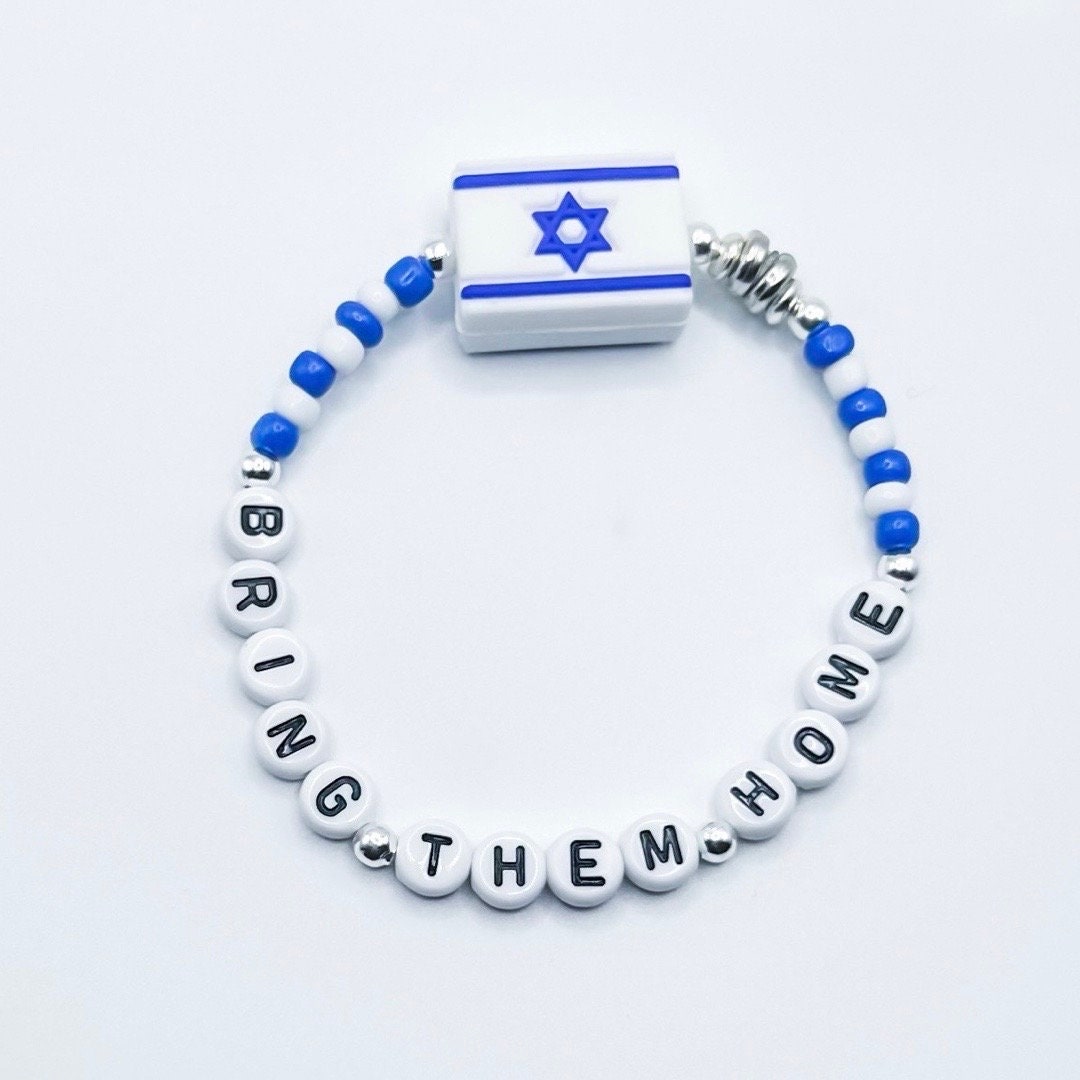 Bring Them Home Bracelets, Israeli Flag Charm, Bring Home the Hostages ...
