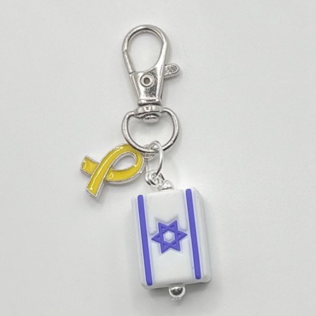 Hope for Homecoming: Israeli Flag Key Clip / Keychain With Yellow ...
