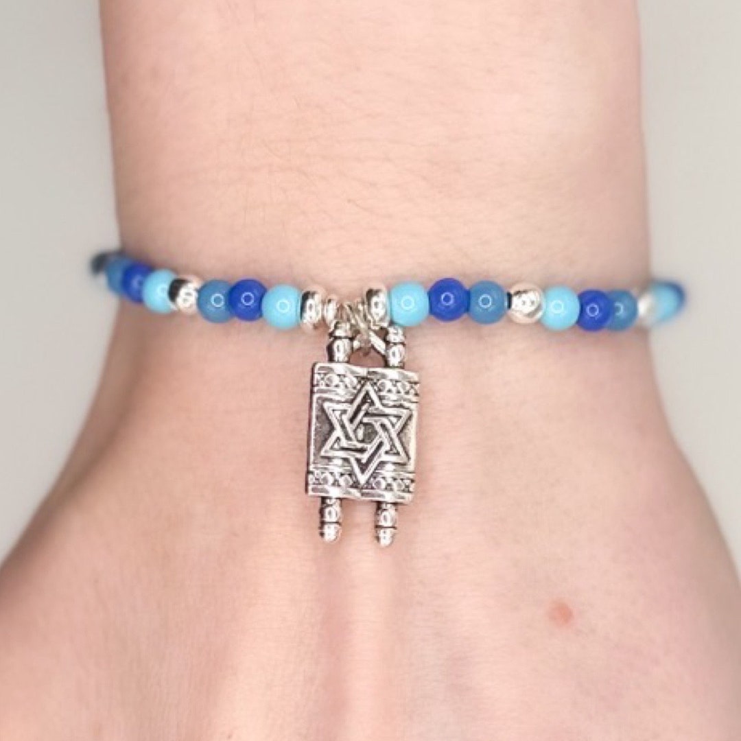 Stainless Steel Torah Bracelet With Star of David, Judaica Jewelry ...