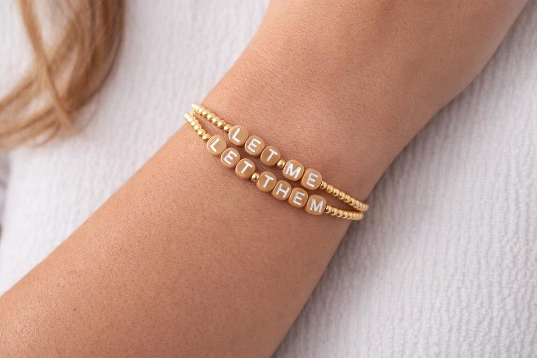 Let Them Let Me Bracelets • 18K Gold Filled Beaded Stretch Bracelets ...