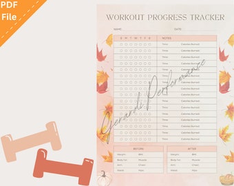 Workout Progress Tracker - Etsy