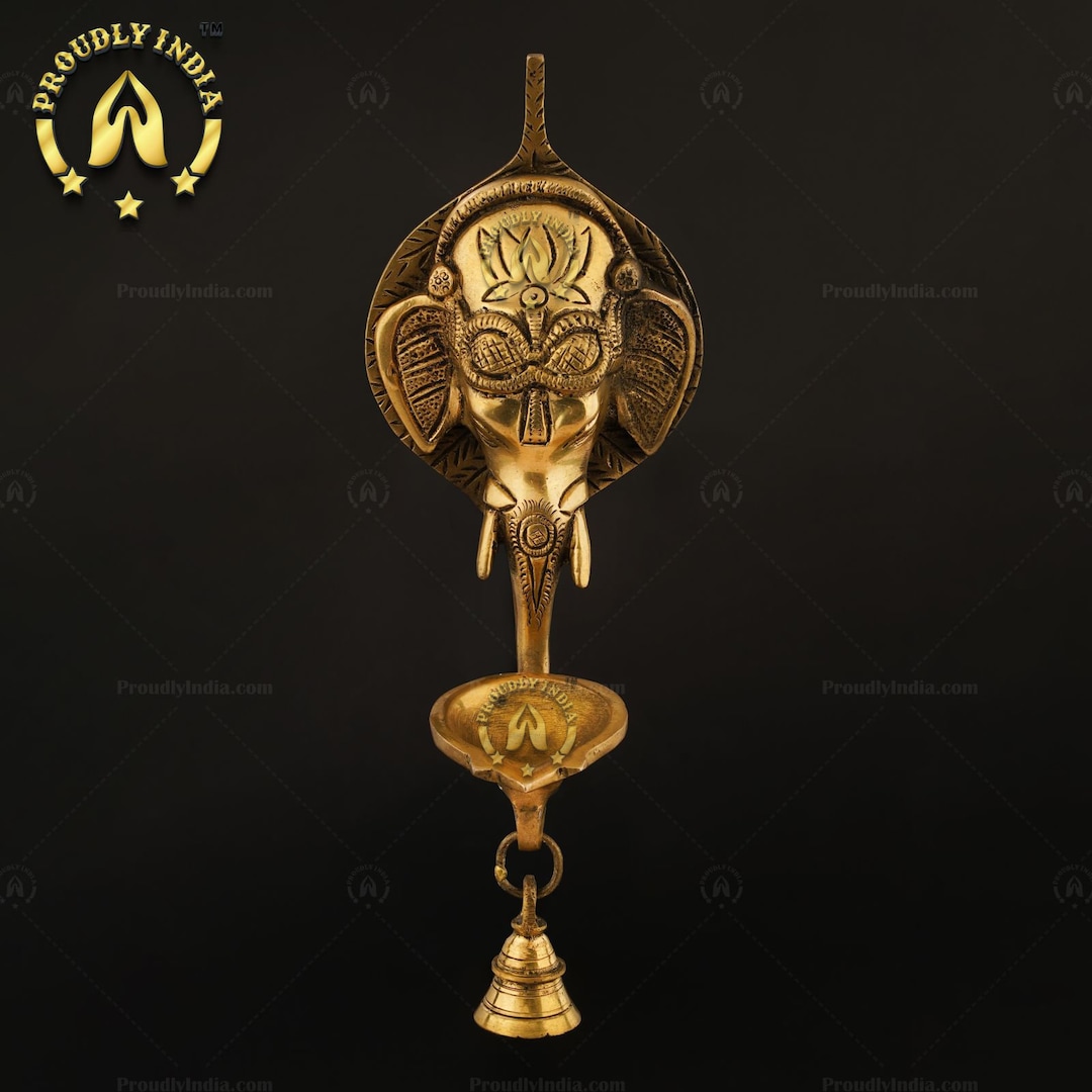 Buy Diya Online: Exquisite Brass Oil Lamp, Wall Hanging Deepam Indian ...