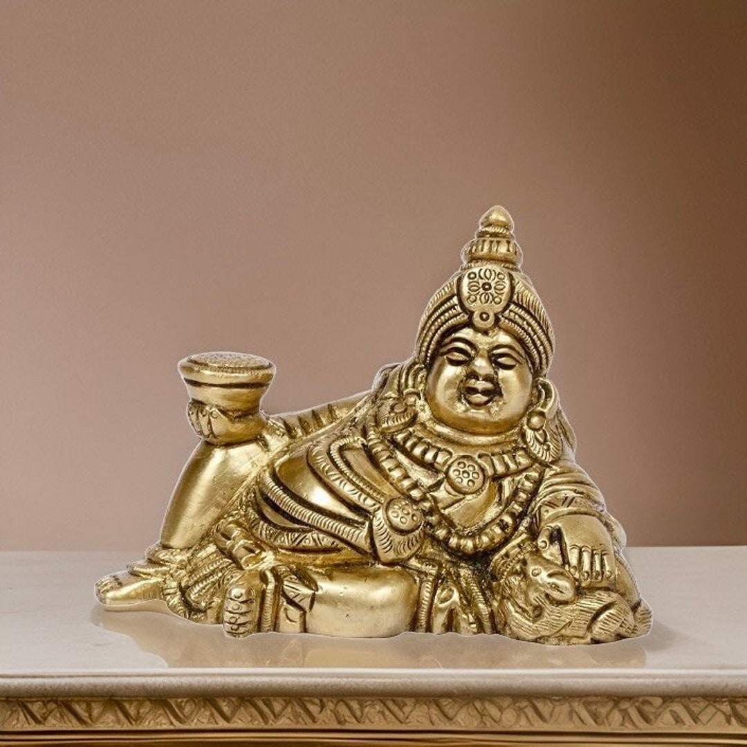 Buy God Idols Online: Brass 3 Inch Kuber Maharaj Statue Lord Kuber ...
