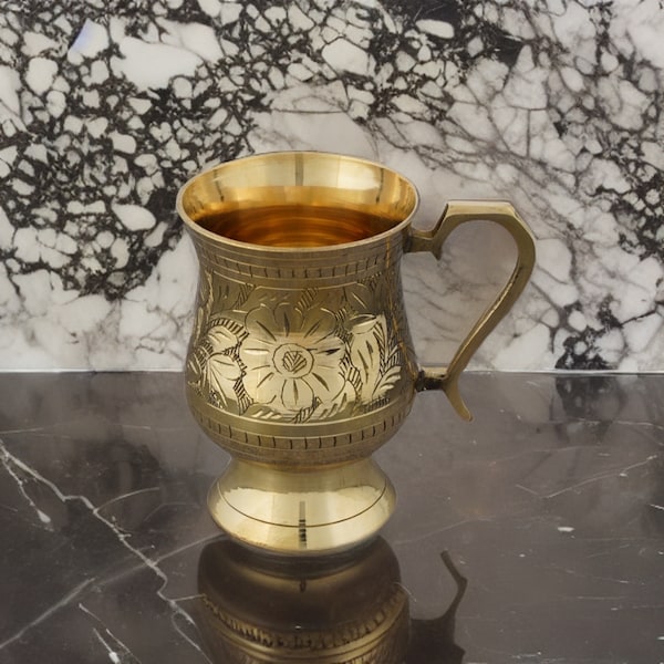 Antique Brass Mug - Etsy