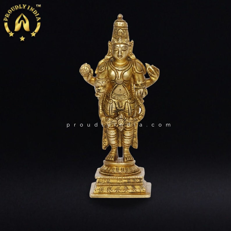 6 Inch Lord Dhanvantari Brass Idol: Vishnu Bhagwan Murti Ideal God of ...
