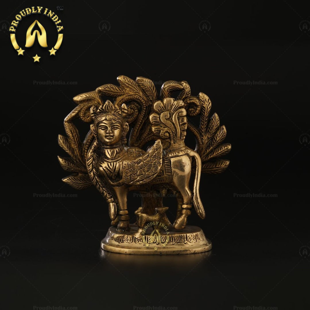 5.2 Inch Brass Kamadenu Cow Statue - the Auspicious Kamadhenu Idol ...