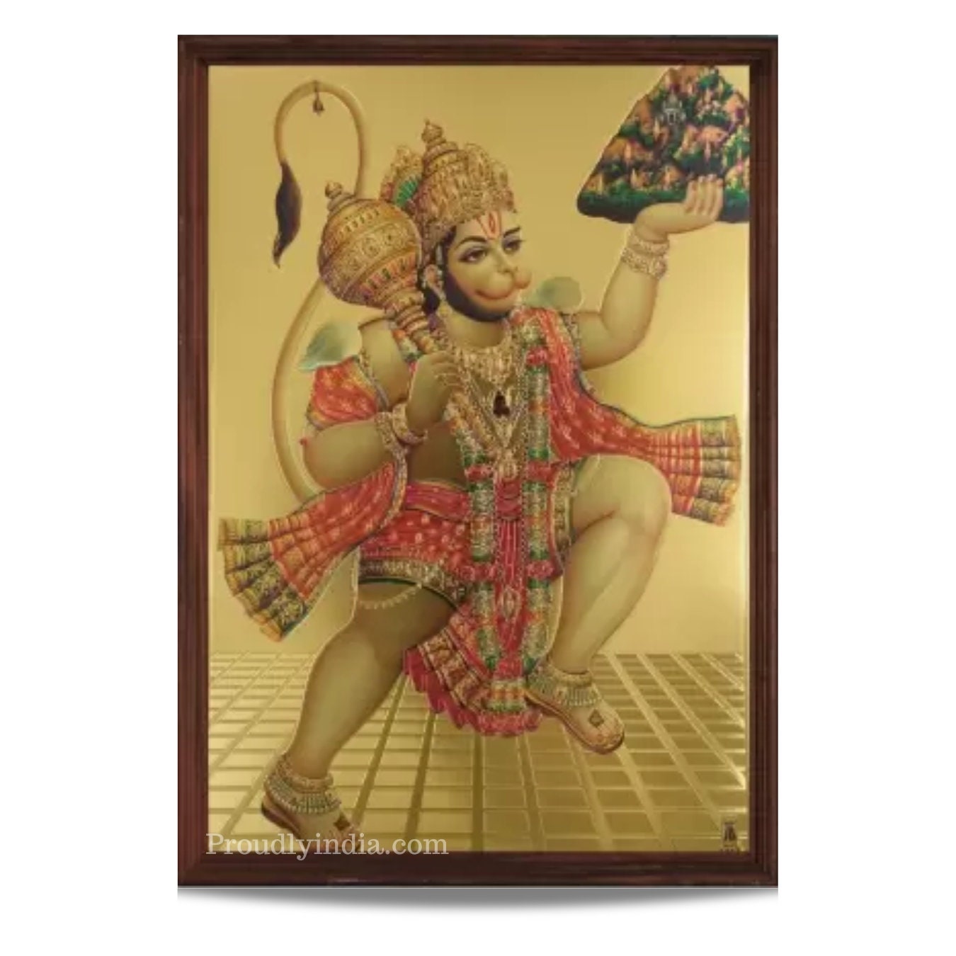 Divine Hanuman Frame: Hindu Idols, Photo for Pooja Room, Religious Wall ...