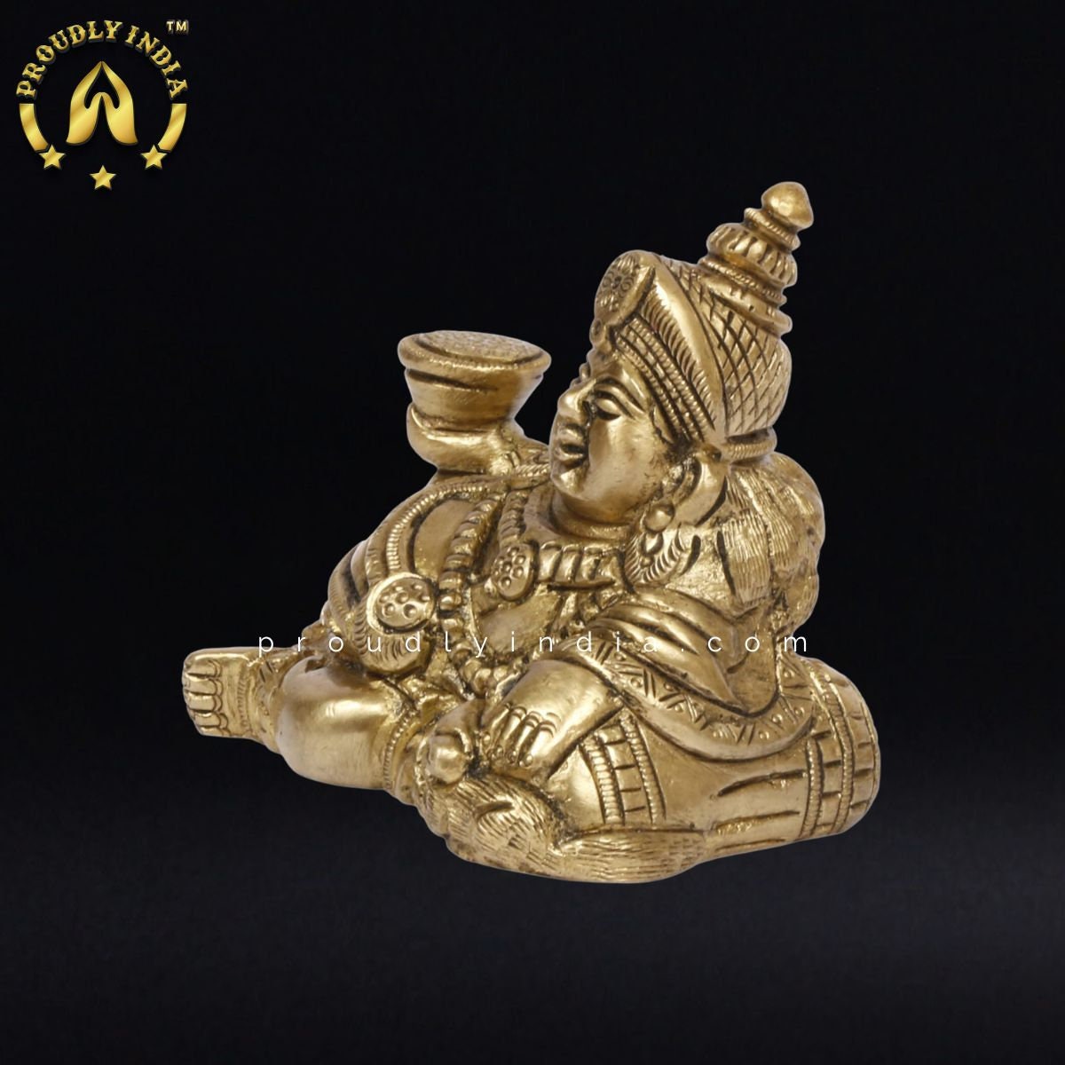 Buy God Idols Online: Brass 3 Inch Kuber Maharaj Statue Lord Kuber ...