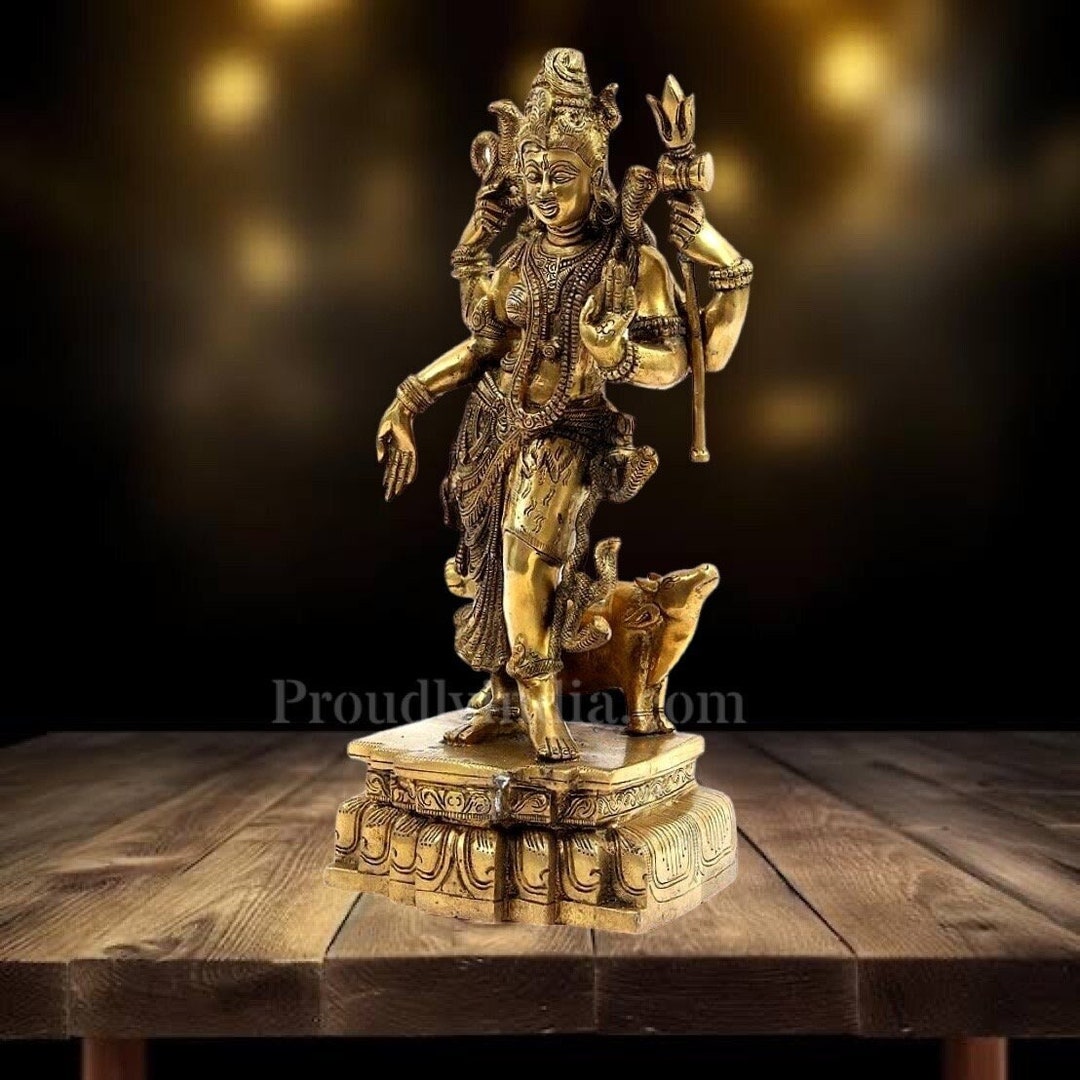 Buy 18-inch Brass Lord Shiva Idol: Bhole Nath Statue, Shankar Bhagwan ...