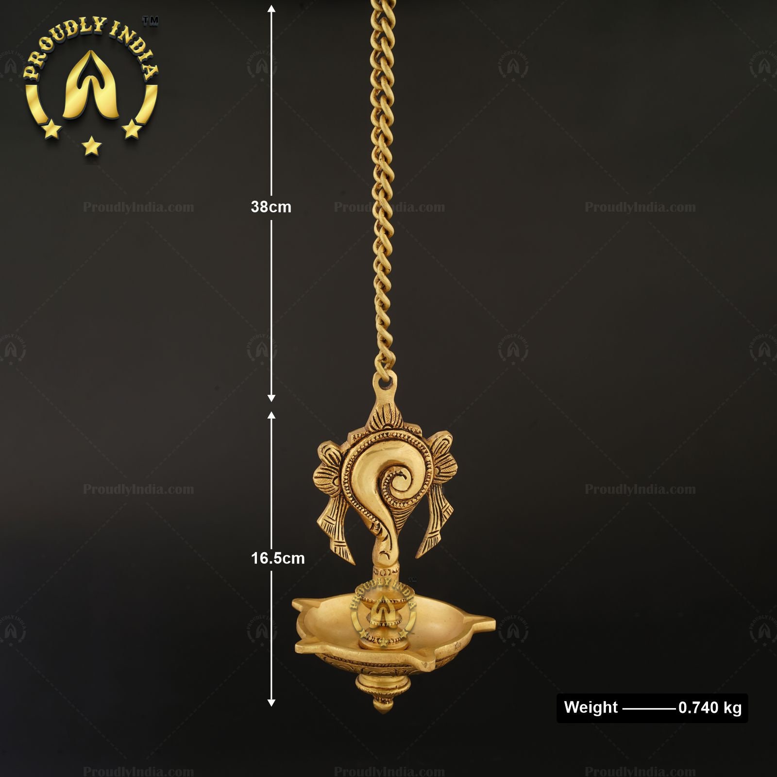 Kerala Brass Diya Wall Hangings set of 2 Shangh & Chakra Design,indian ...