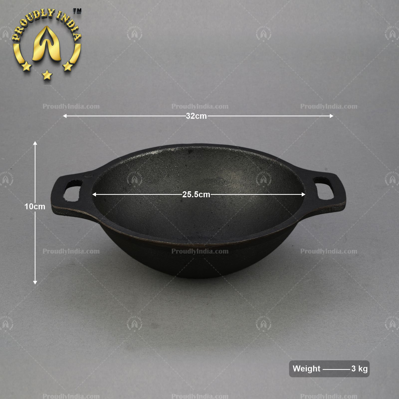 Buy Cast Iron Kadai for Authentic Indian Cooking: Durable Iron Wok and ...