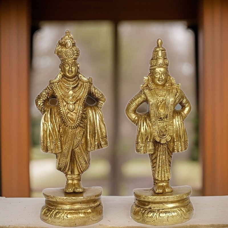 Vitthal Rukmini & Krishna Murti - Exquisite Brass God Statue ...