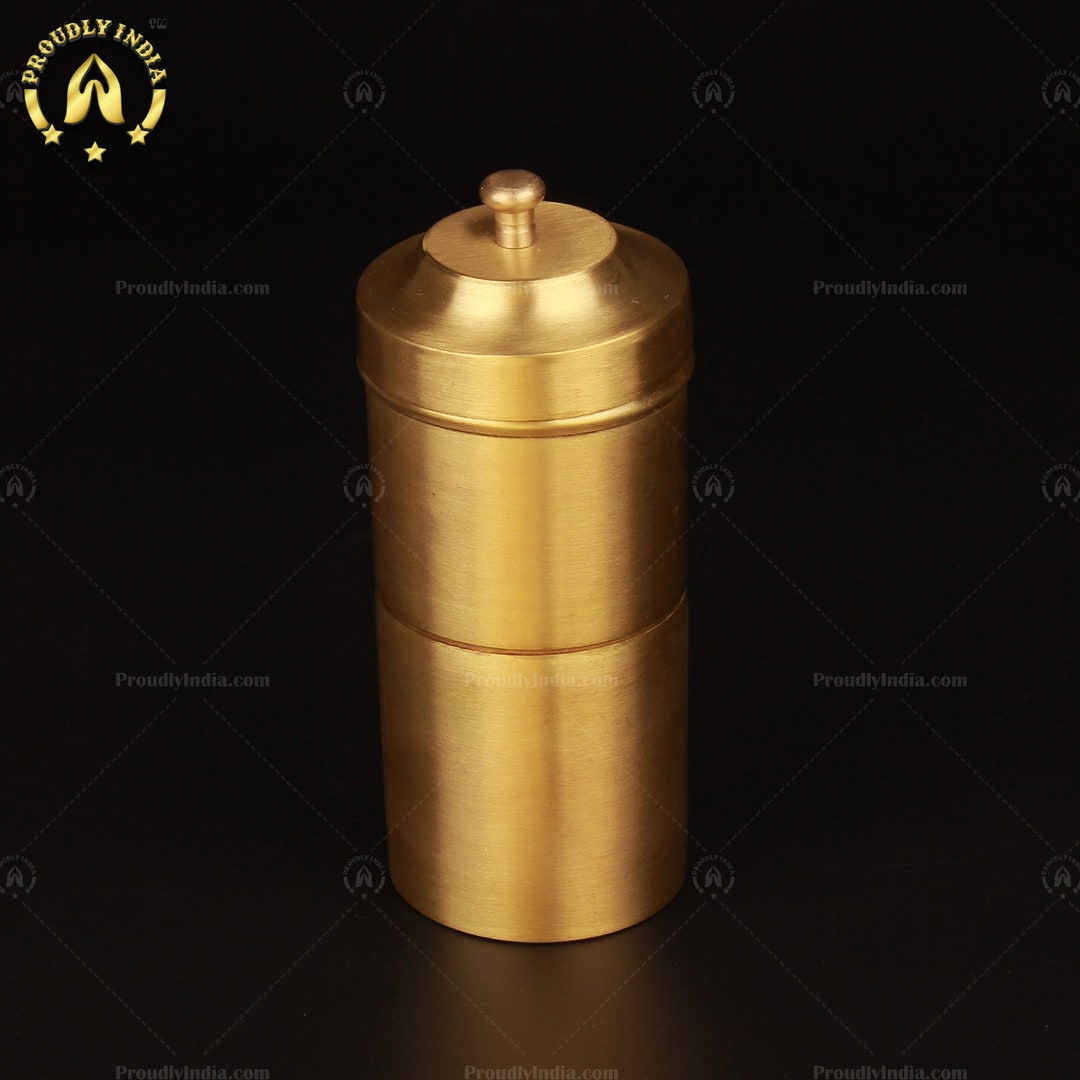 1-2 Cup Matt Brass Metal Coffee Reusable Filter, Traditional South ...