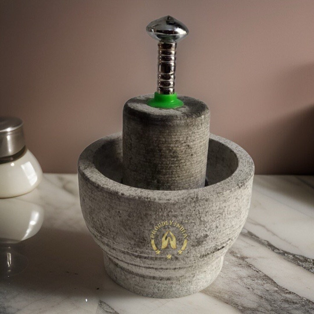 Khalbatta, Motor and Pestle, Stone Molcajete, 6 Inch Mortar and Pestle ...