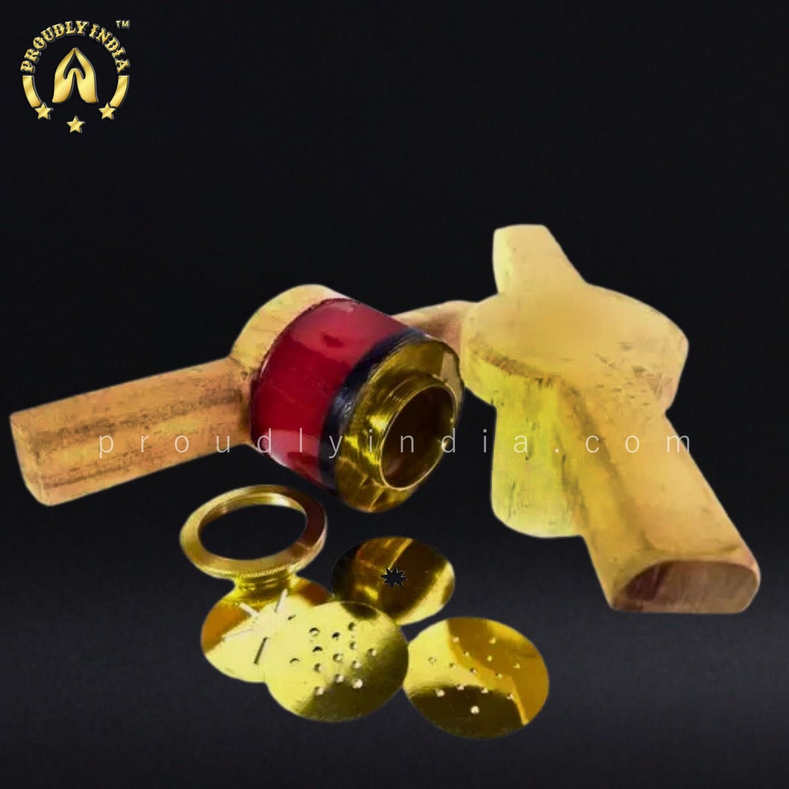 Traditional South Indian Murukku Press: Wooden Idiyappam Maker & Brass ...