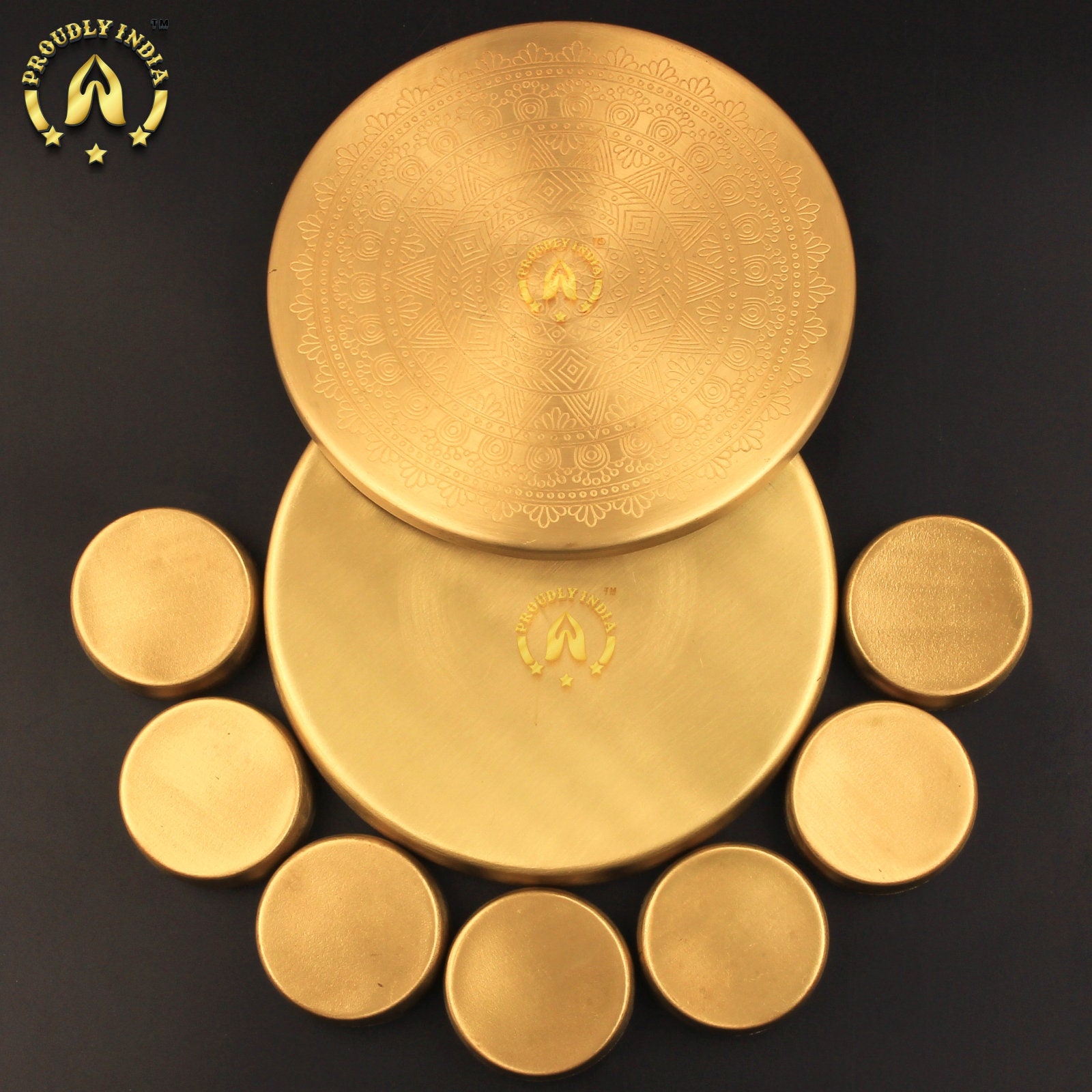 Brass Mandala Art Spice Box: Authentic Indian Masala Dabba, Handcrafted ...