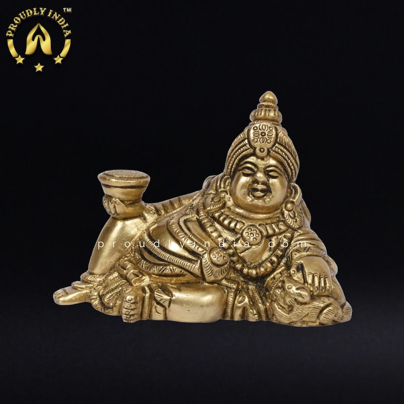 Buy God Idols Online: Brass 3 Inch Kuber Maharaj Statue Lord Kuber ...