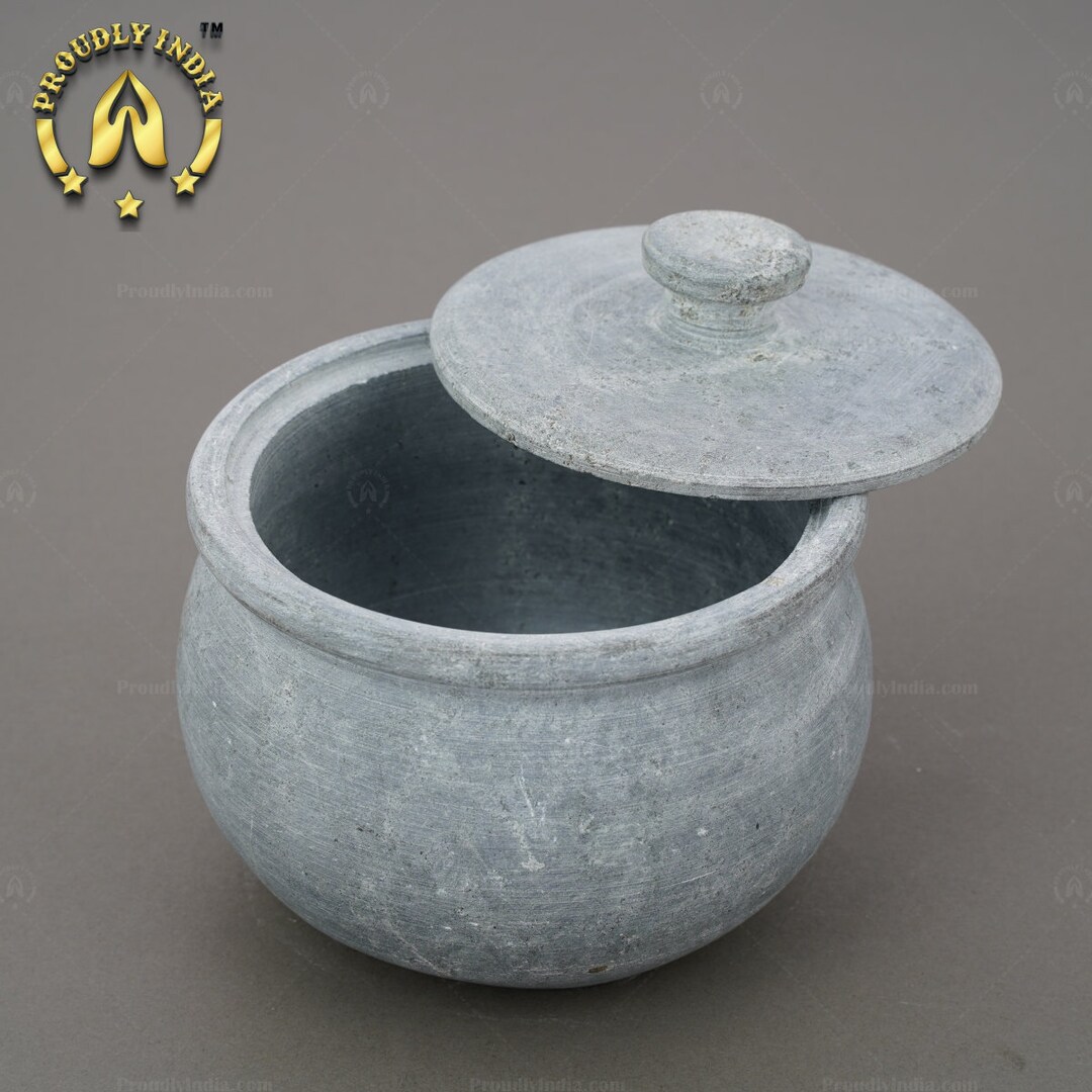 Stone Jar, Soapstone Curd Jar, Stone Jar With Lid, Yogurt Jar, Dahi Pot ...
