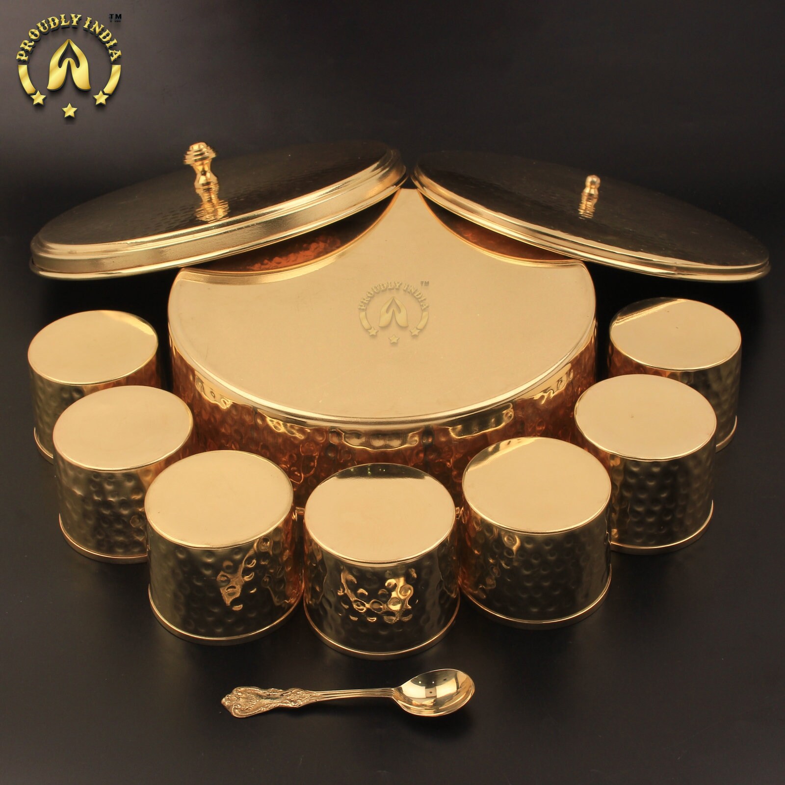 Hammered,indian Masaladhan,spice Box Container,masala Boxes for Diwali ...