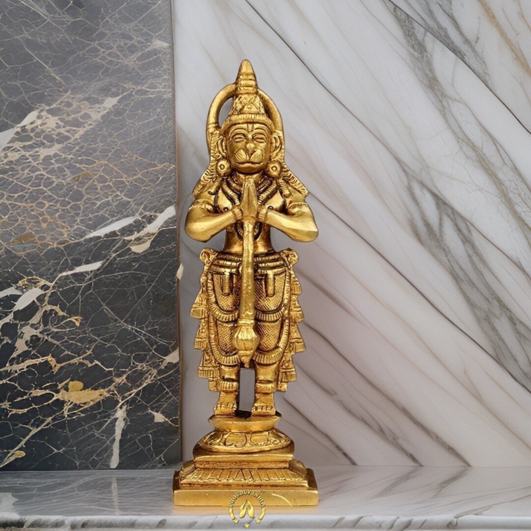 Bajrangbali 5.9-inch Hanuman Murti - Elegant Brass Idol of Ram Bhakt ...