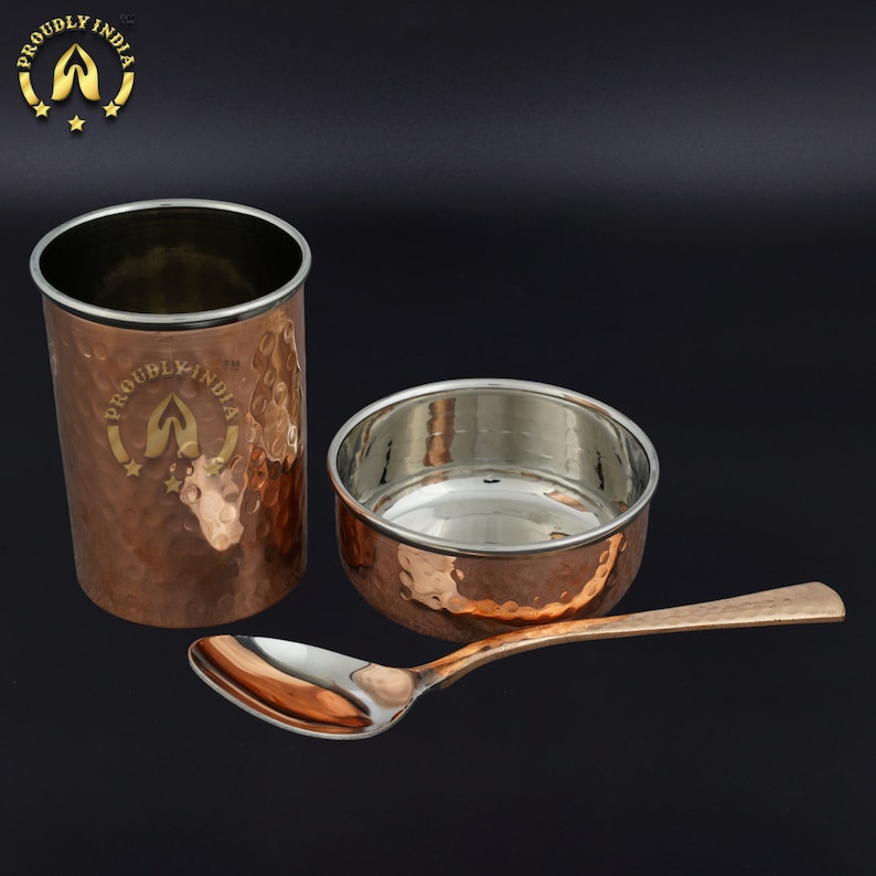 Copper Thali Set, Dinner Set, Royal Thali Dinning,copper Plate Set ...