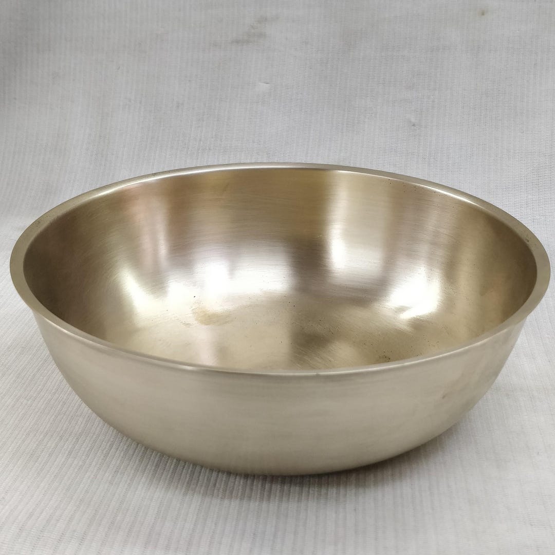9.5 Inch Bronze Kadai Without Handle,kansa Tasala, Kansa Serving Bowl ...