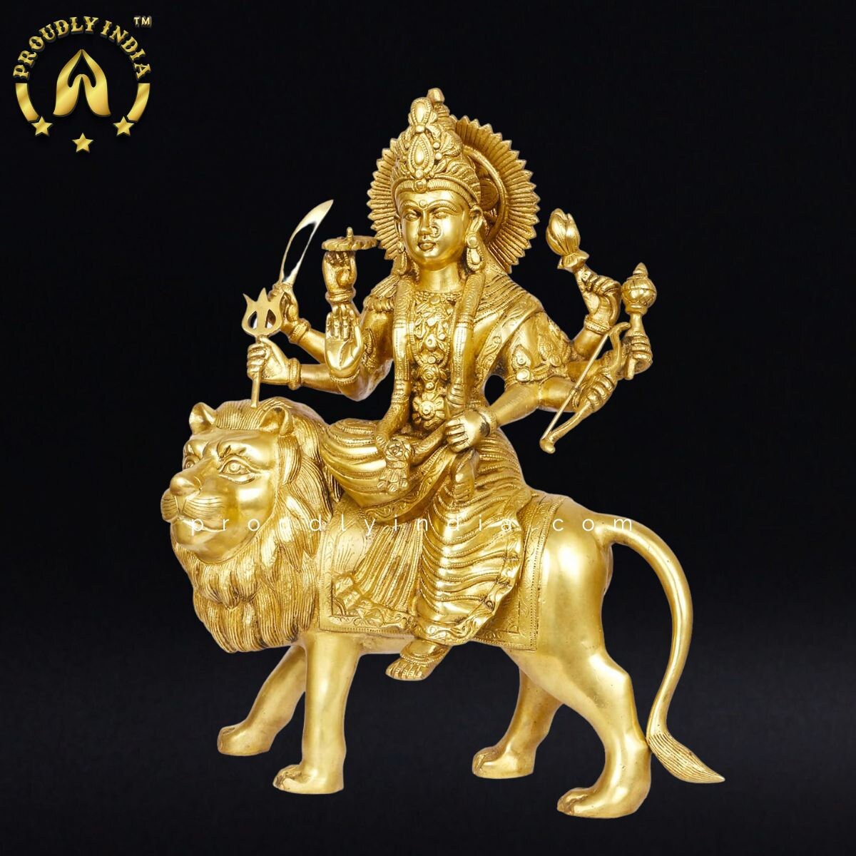 Brass Idol of Lord Durga Maa Murti, Experience Divinity: 3.8 Inch Pure ...