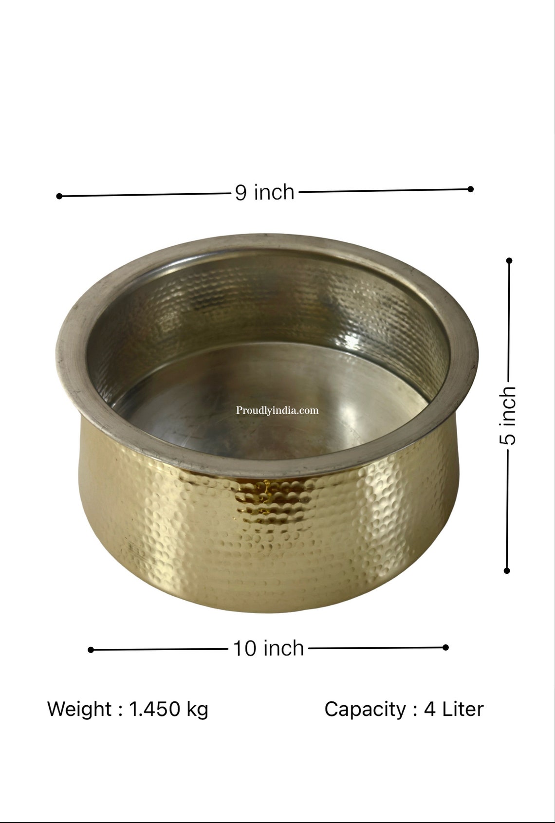 4 Liter Brass Handi for Biryani: Buy Cooking Handi Online, Degchi Price ...