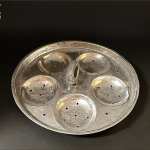 Brass Idli Pathram:south Indian Maker, Vessel & Stand- 2 Plates, 9 Pits ...