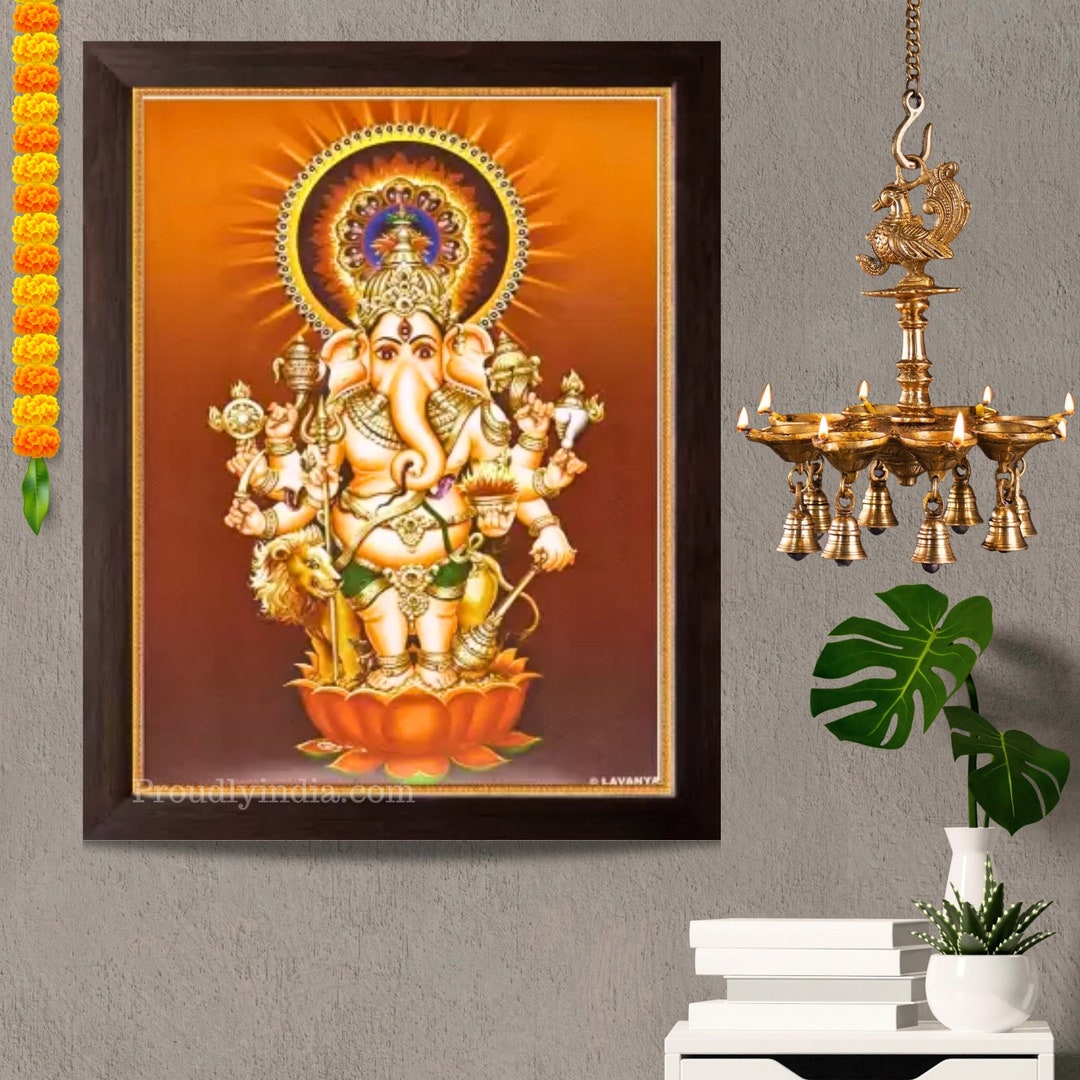 Drishti Ganesh Religious Wall Frame, Hindu God Photo - Etsy