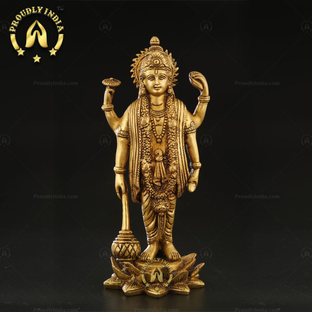 8.5 Inch Brass Perumal Statue: Tirupati Balaji, Lord Vishnu, Srinivasa ...