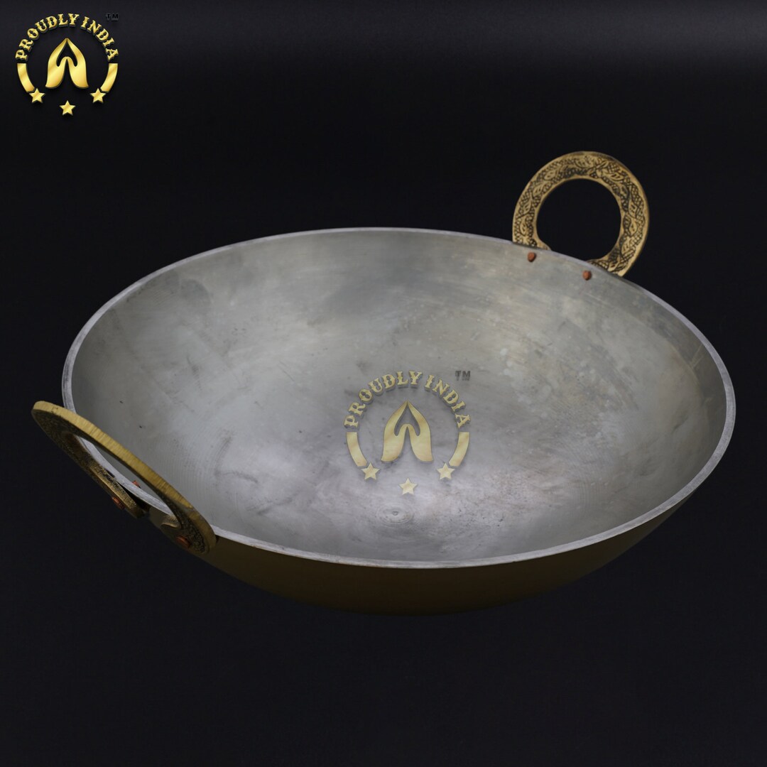 Brass Kadai, Wok:handmade Indian Cookware,durable Cooking Pot & Pans ...