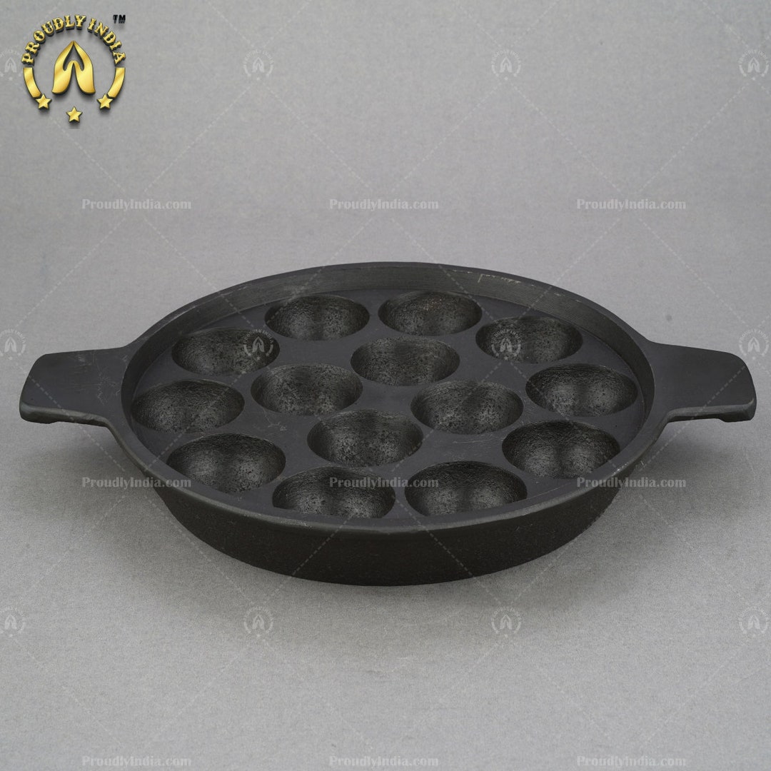 Cast Iron Appam Pan, Panniyaram Maker: Buy Double-sided Flat Online for ...