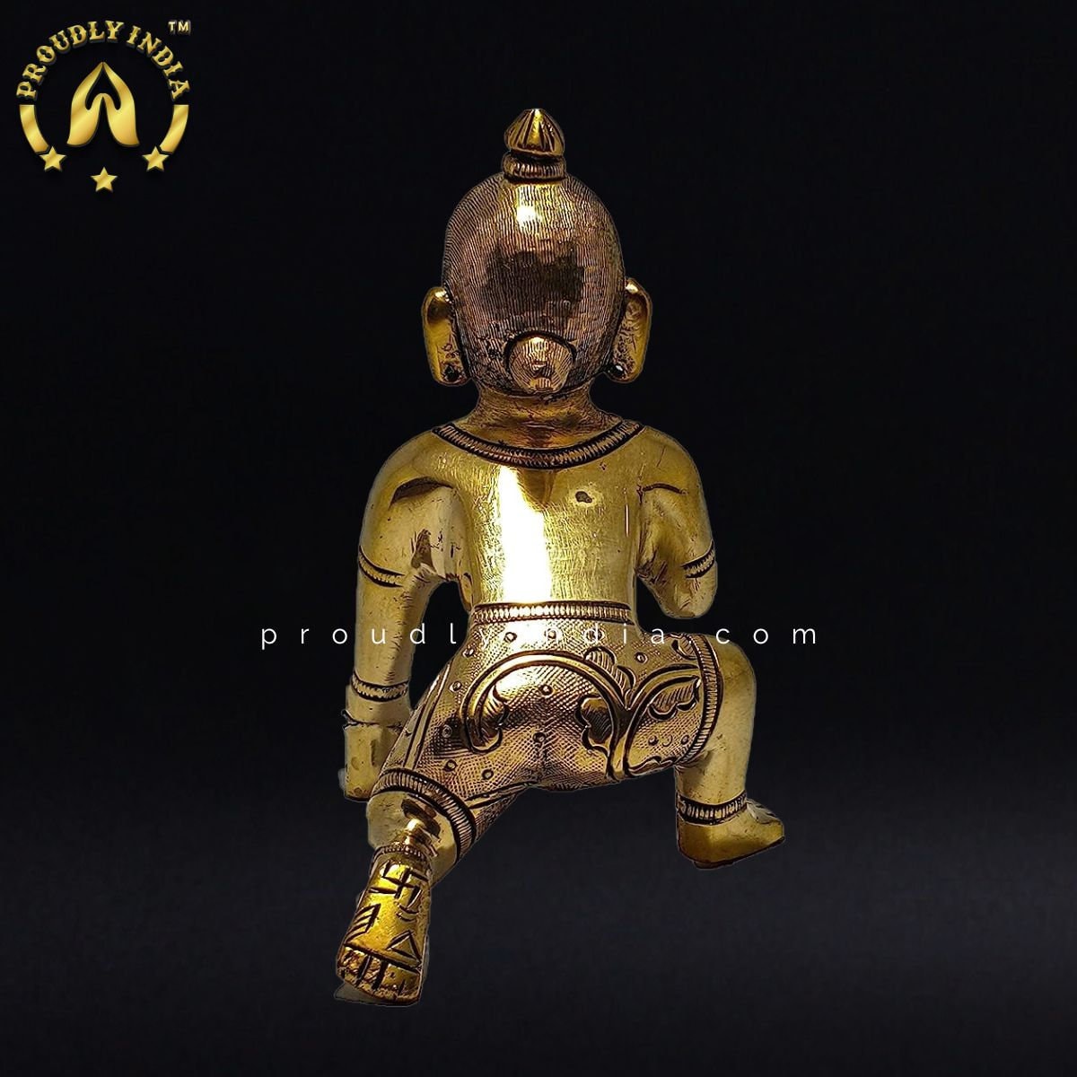 Buy Divine Brass Laddu Gopal Idol, Hindu God Krishna Murti, Ladoo Gopal ...