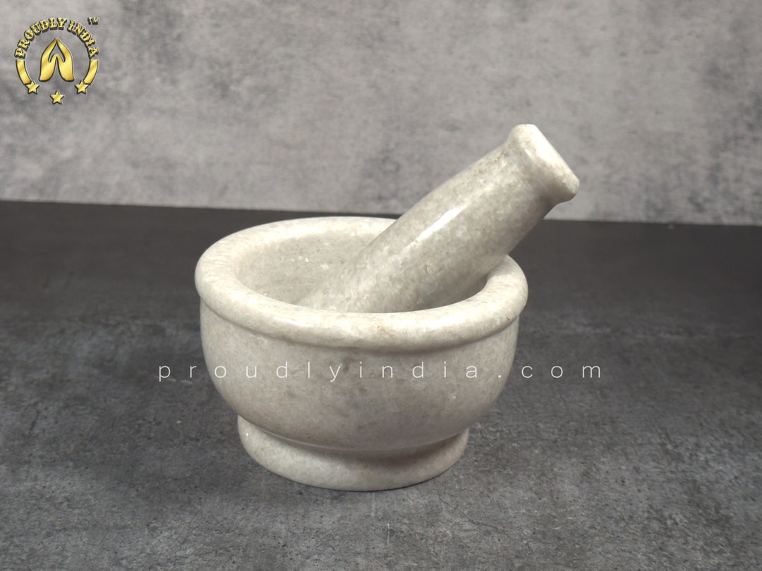 Stone Okhli, Khalbatta, Kharal, White Marble Mortar, Motor and Pestle ...